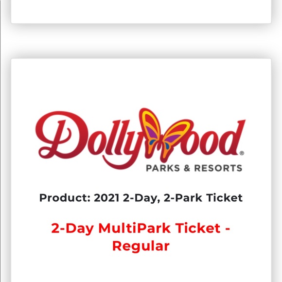 Other | Dollywood Tickets 2 Day Multi Park Passes | Poshmark